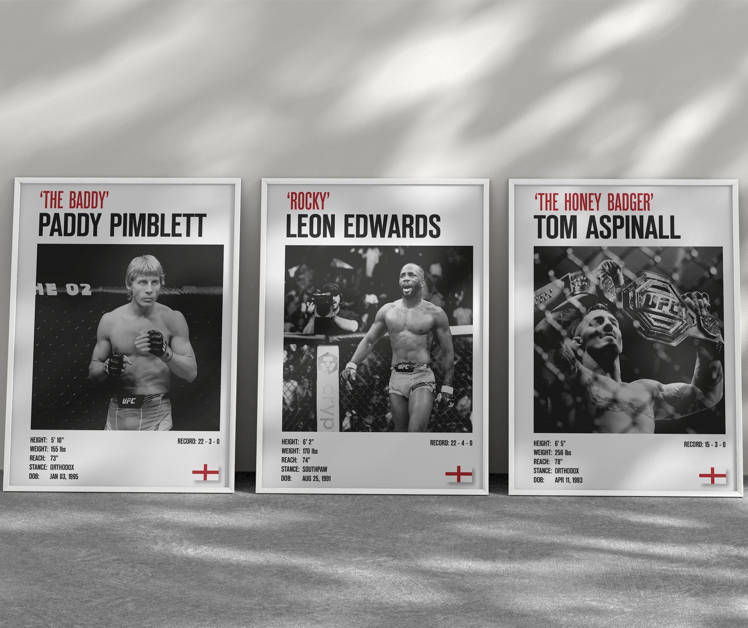 UFC Poster Monochrome Range MMA Fighter Statistics | UFC Fighter ...
