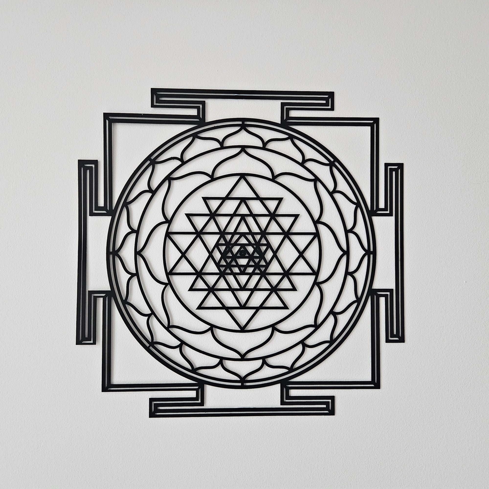Sri Yantra Sacred Geometry Metal Wall Art Home Office Decor Yoga Wall ...