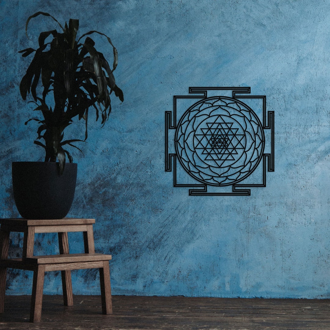 Sri Yantra Sacred Geometry Metal Wall Art Home Office Decor Yoga Wall ...