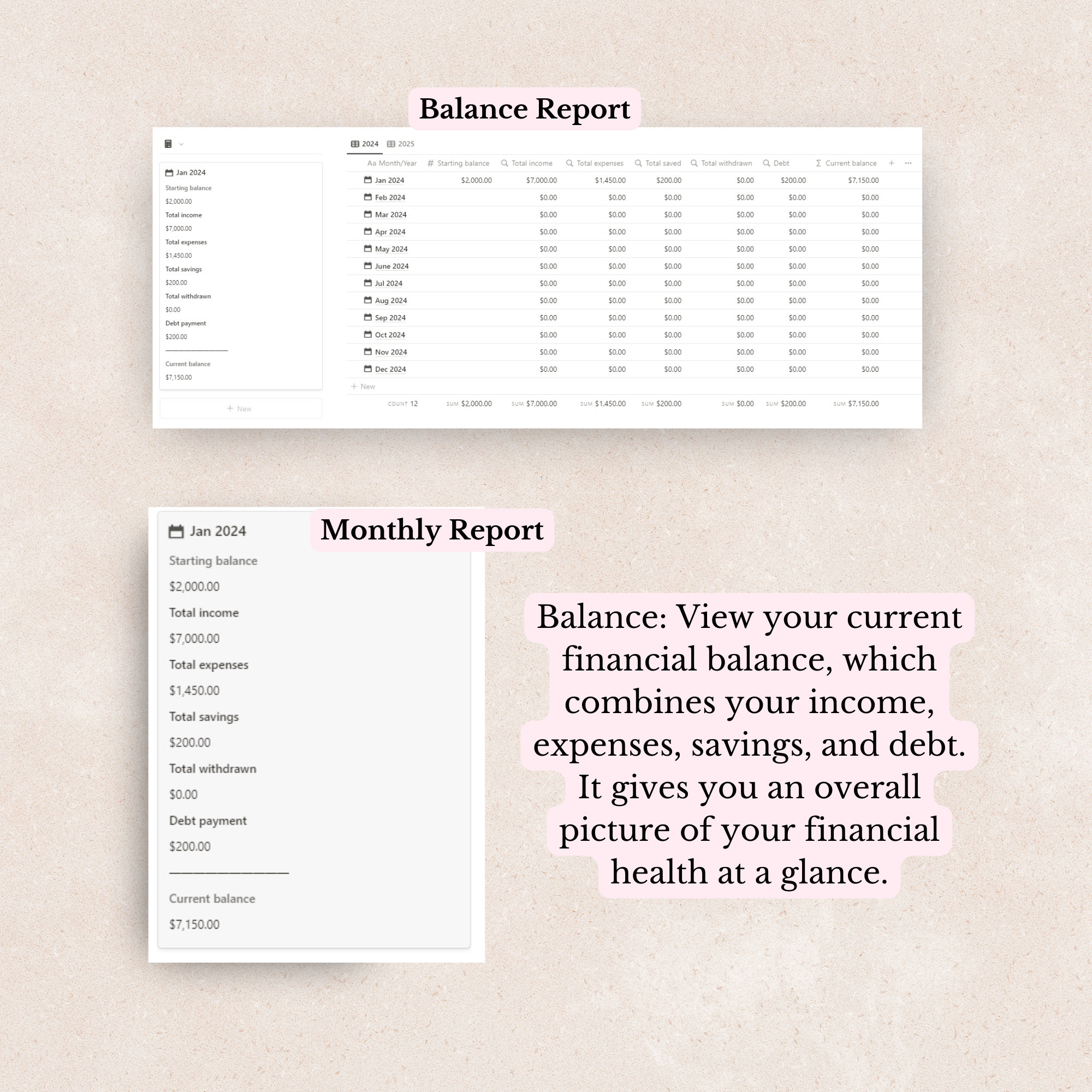 Notion Personal Finance Tracker Notion Template Finance Notion Savings ...