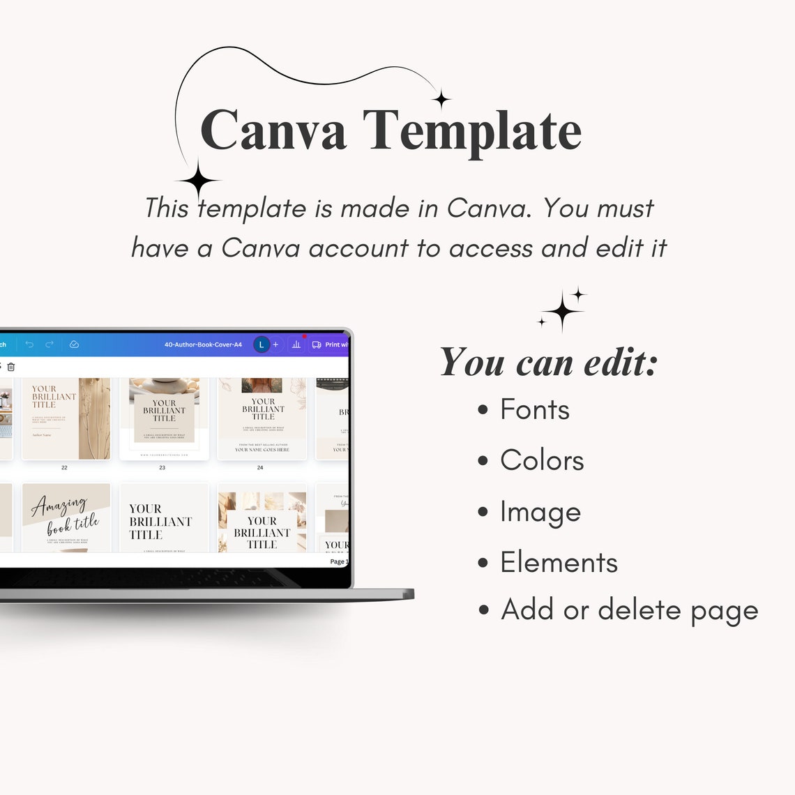 40 Ebook Cover Design Aesthetic Book Cover Template for Author E-book ...