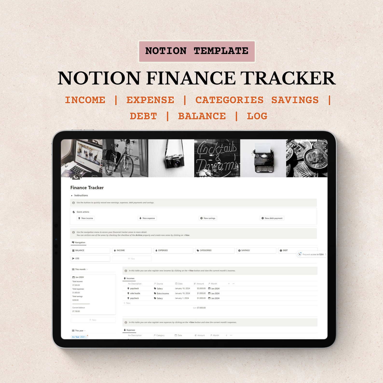Notion Personal Finance Tracker Notion Template Finance Notion Savings ...