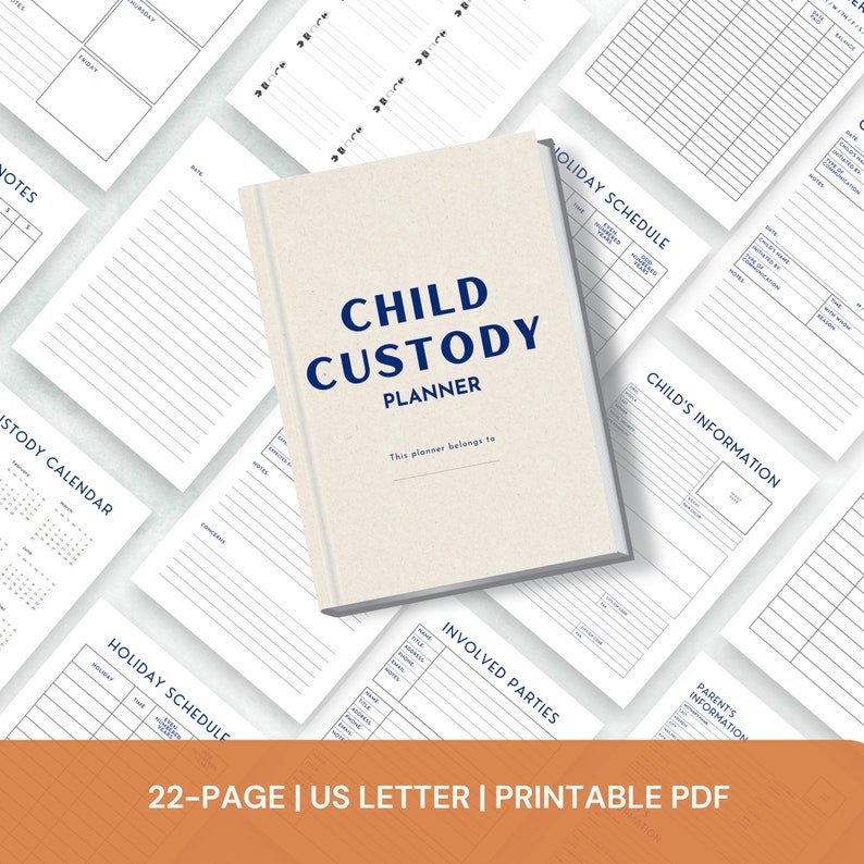 Child Custody Planner Printable Co-parenting Custody Calendar Single ...
