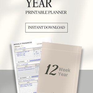12 Week Year Planner Printable 90 Day Goal Planner 12-week Template ...