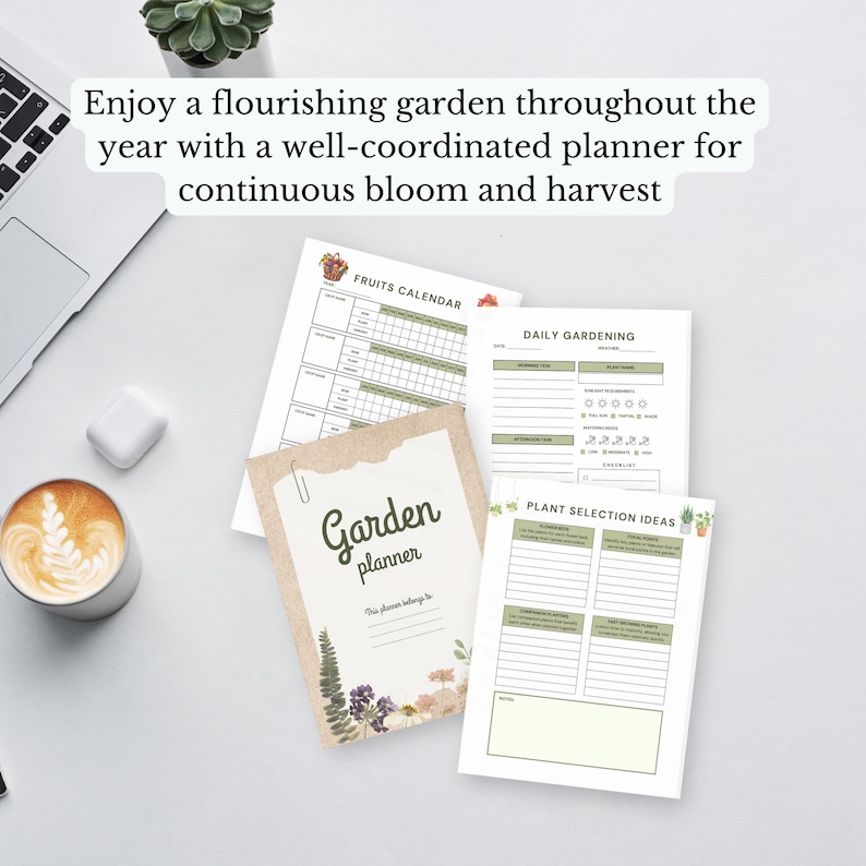 Garden Planner Printable PDF Gardening Checklist Plant Care Journal ...