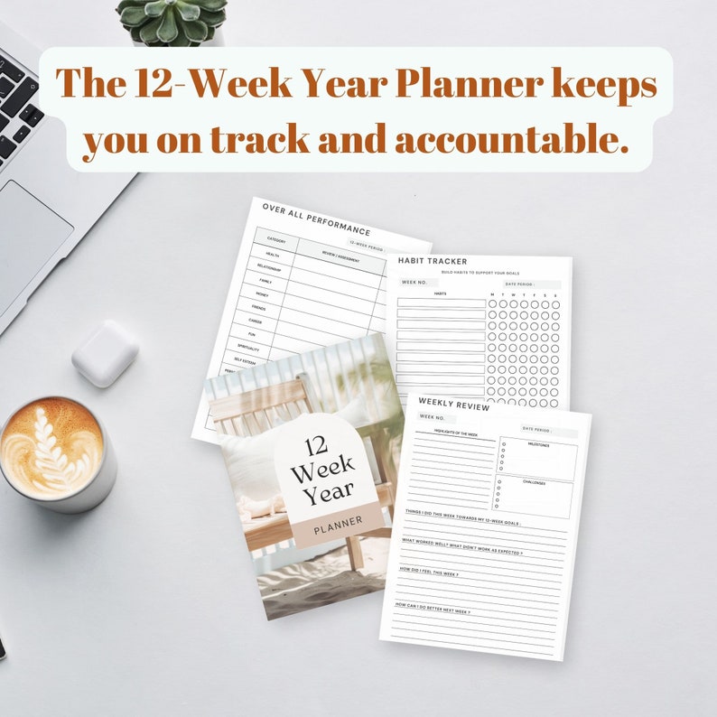 12 Week Year Planner Printable 90 Day Goal Planner 12-week Template ...