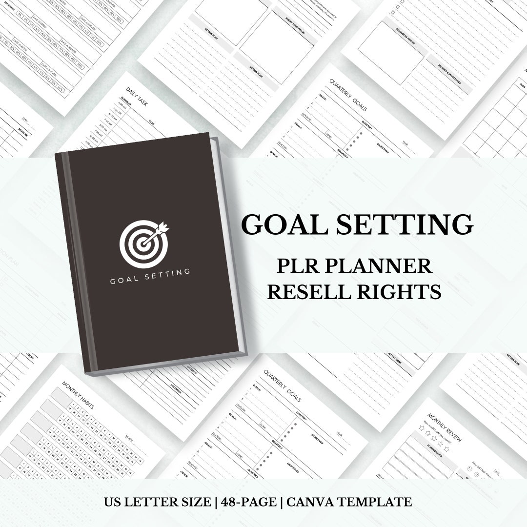 Goal Setting PLR Planner Quarterly Goal Planner With Journal Prompts 90 ...