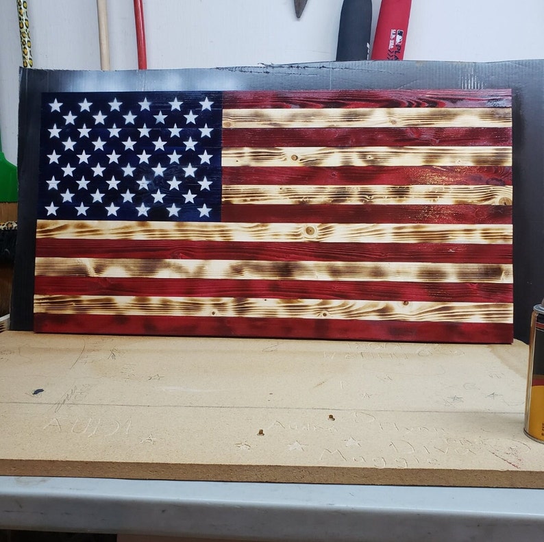 Burnt American Flag - Etsy