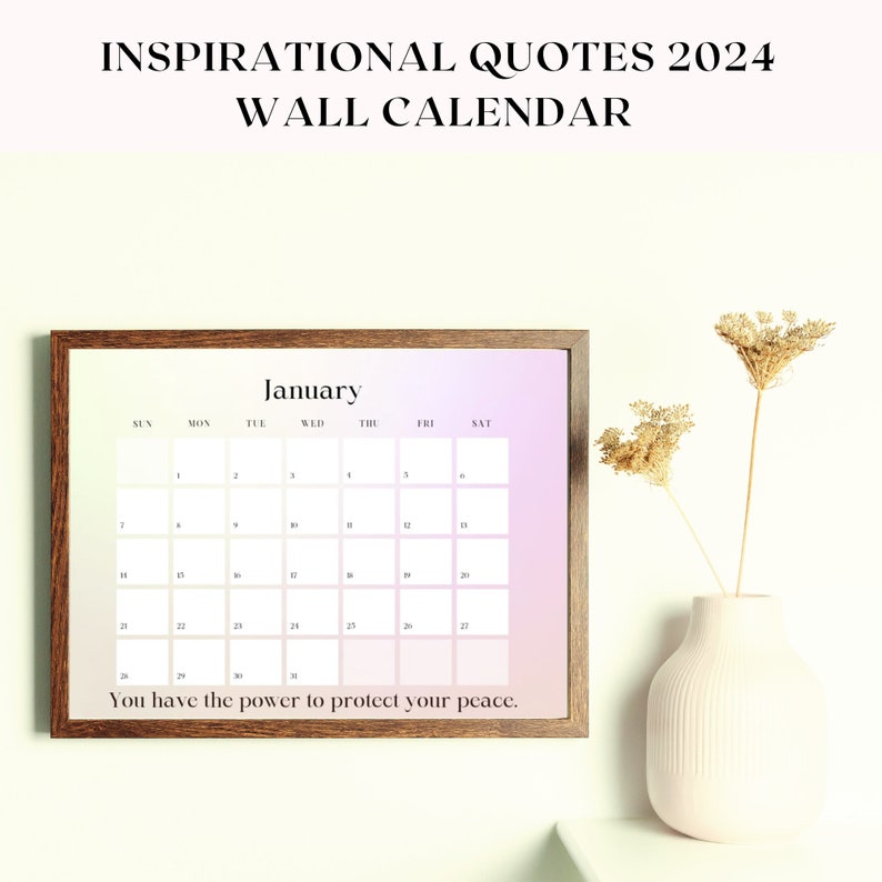 2024 Wall Calendar Landscape Sunday Start, A4 Size Print at Home PDF ...