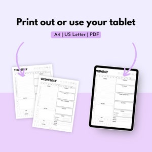 Printable 7 Day Planner, Daily Planner Day Planner, to Do List, Work ...
