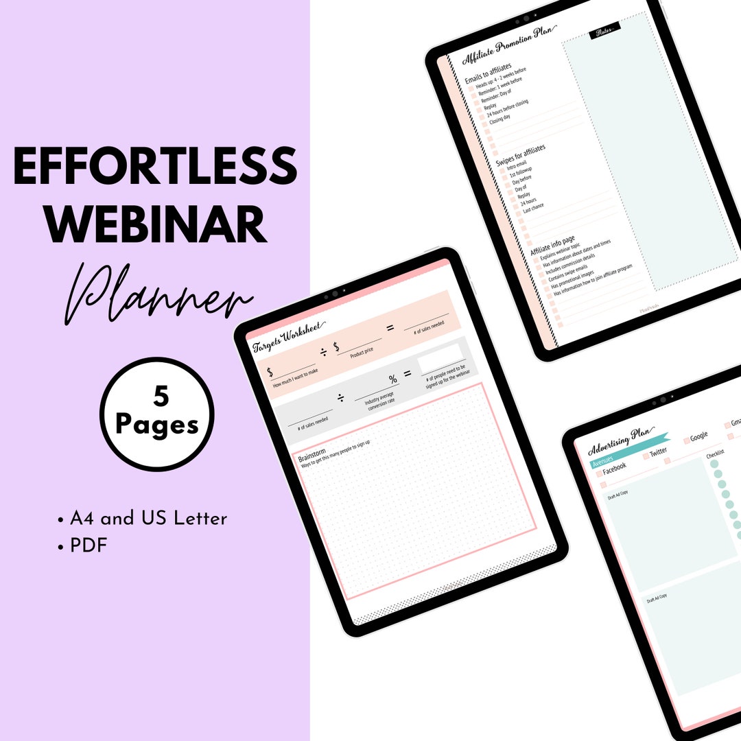 Webinar Planner, Webinar Template, Targets, Content, Email, Affiliate ...