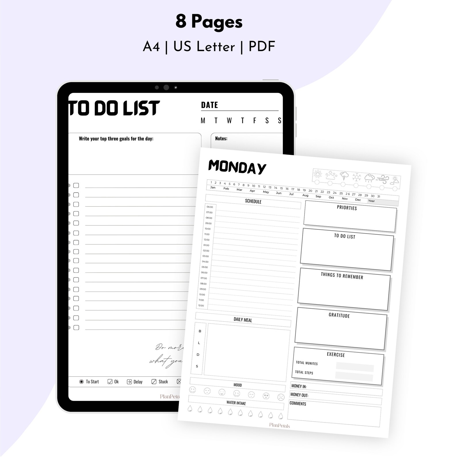 Printable 7 Day Planner, Daily Planner Day Planner, to Do List, Work ...