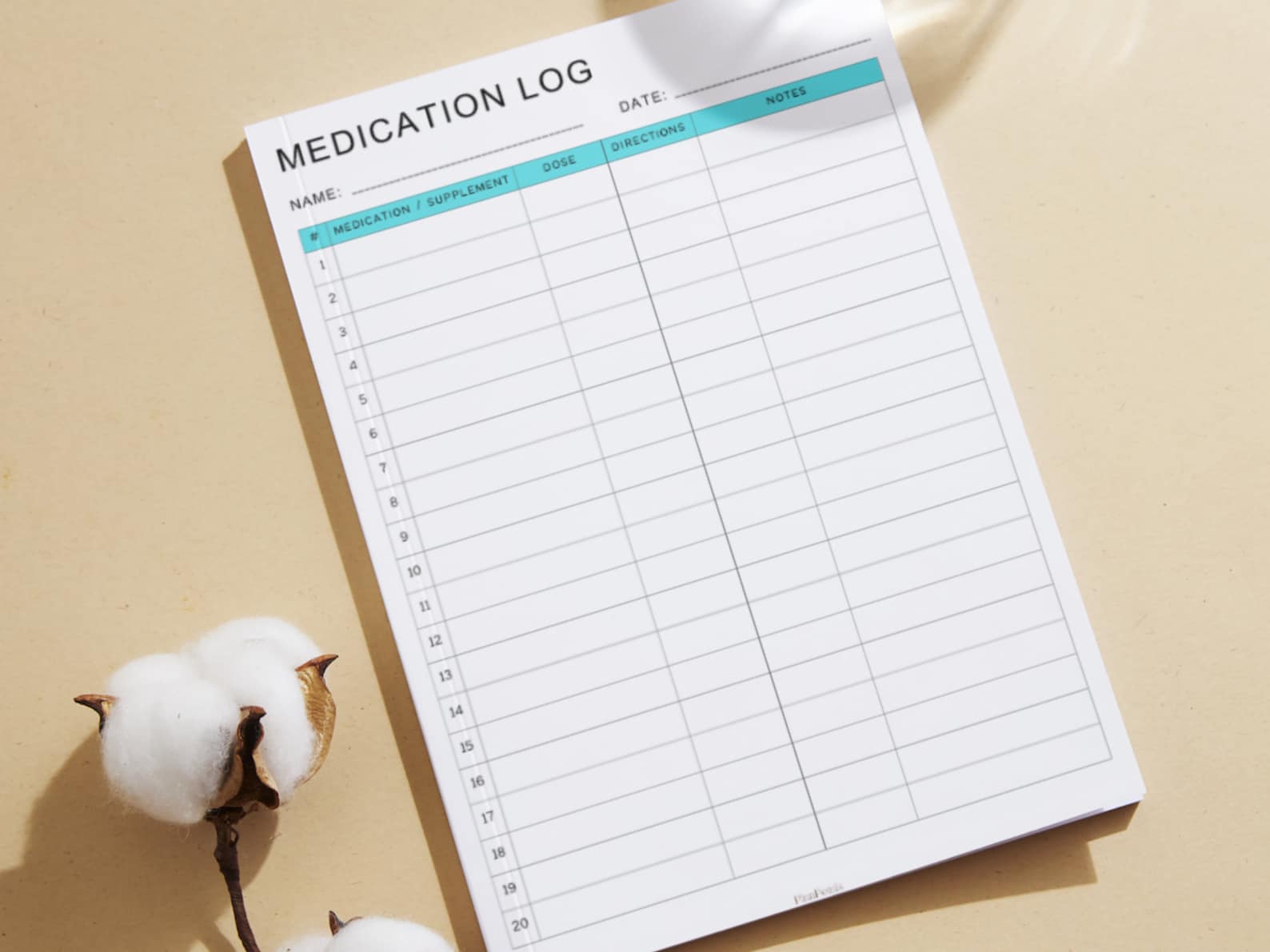 Medication Tracker, Printable Medicine Log for Nurses & Carers ...