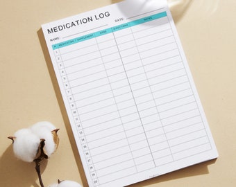 Medication Tracker, Printable Medicine Log for Nurses & Carers ...