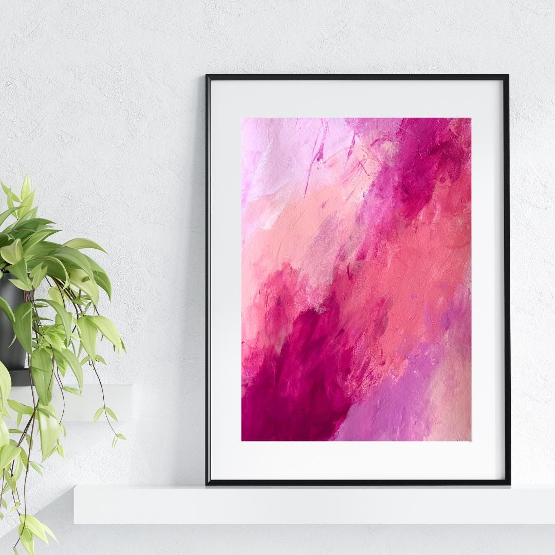 SAVANNAH Pink, Purple and Blush Abstract Art 8x10 Inch Digital Download ...