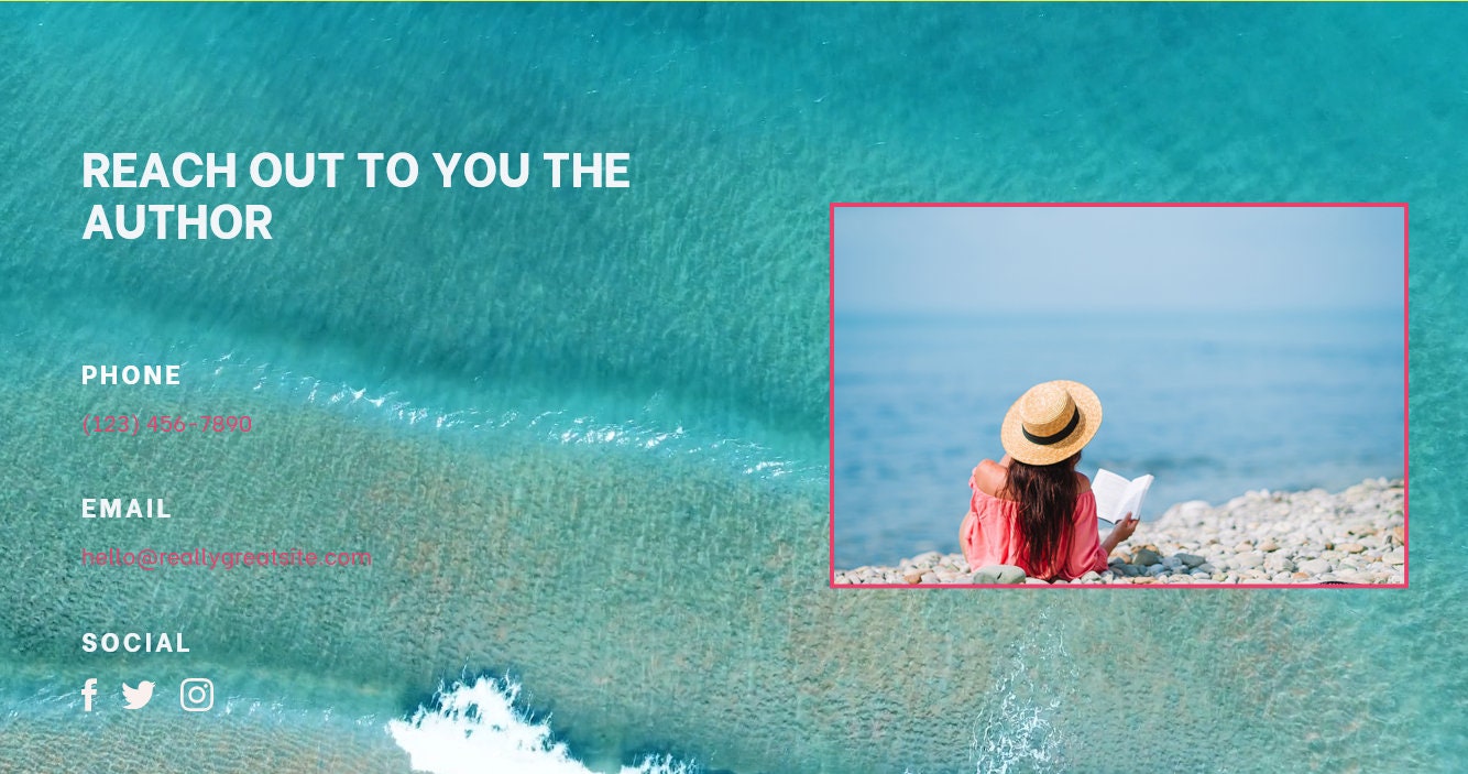 Beach Reads Book or Author Website Template for Canva - Etsy