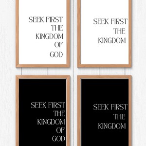 Christian Bible Verse Wall Art Set of 2 | Scripture Prints Black and ...