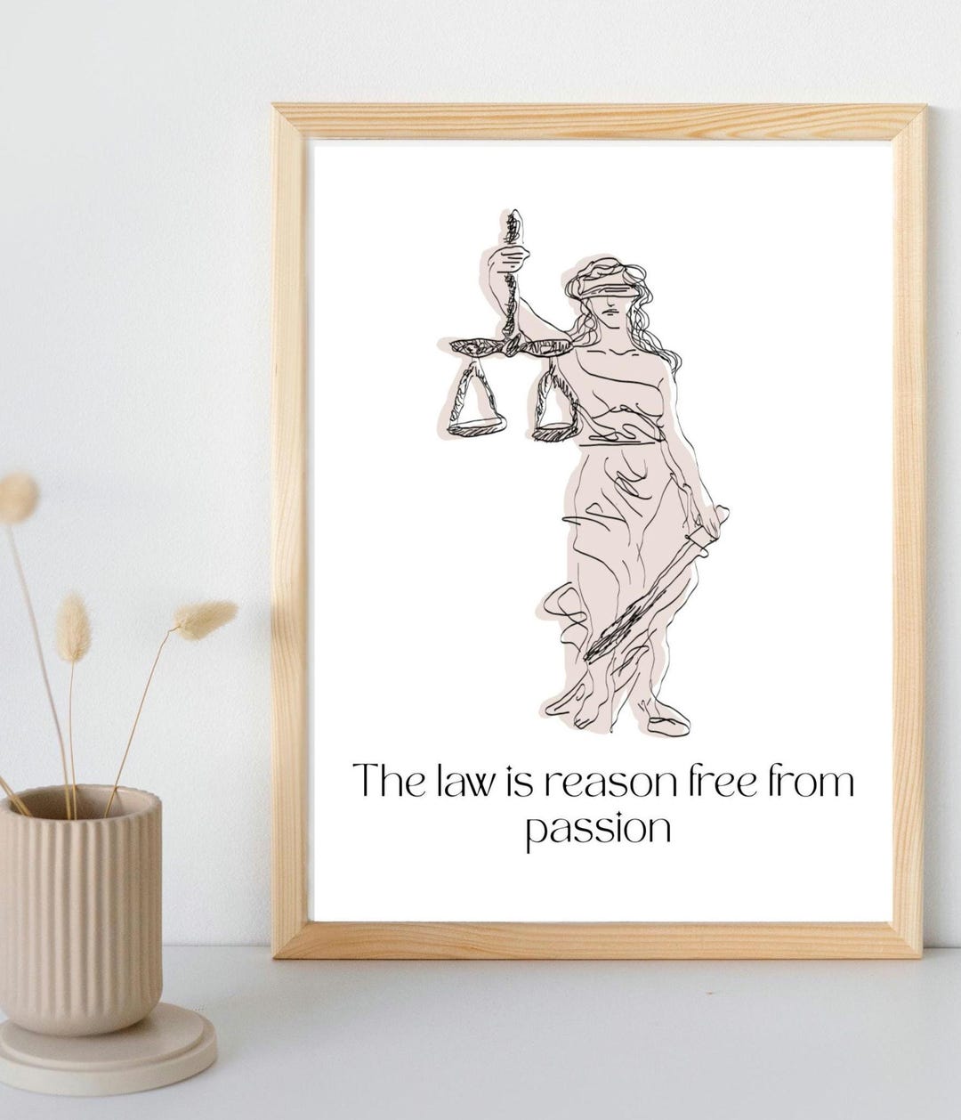 Lady Justice Line Drawing Printable | Legal Office Art | Law Student ...