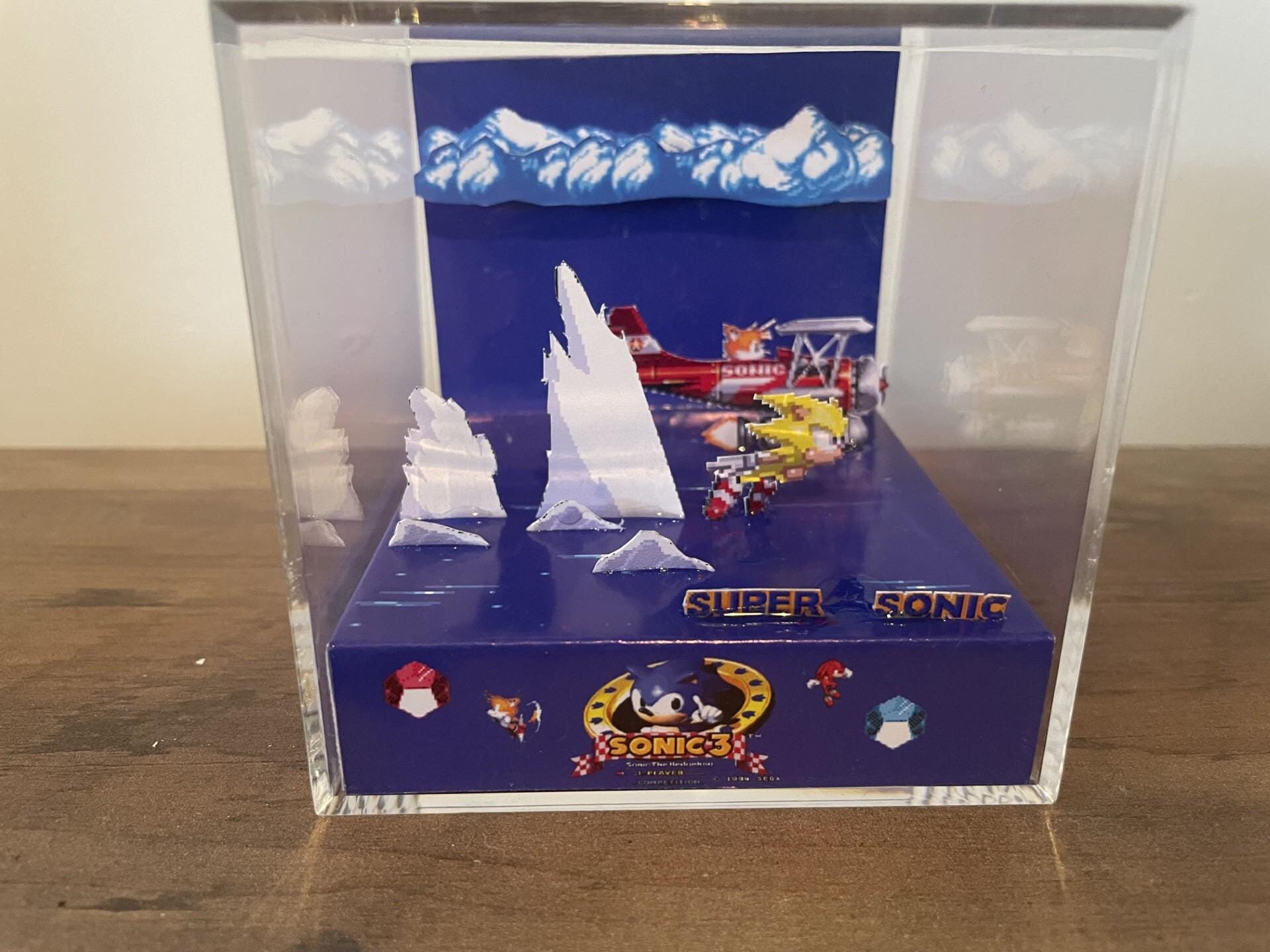 Super Sonic the Hedgehog 3 Diorama Handmade 3D Acrylic Collectible Game ...