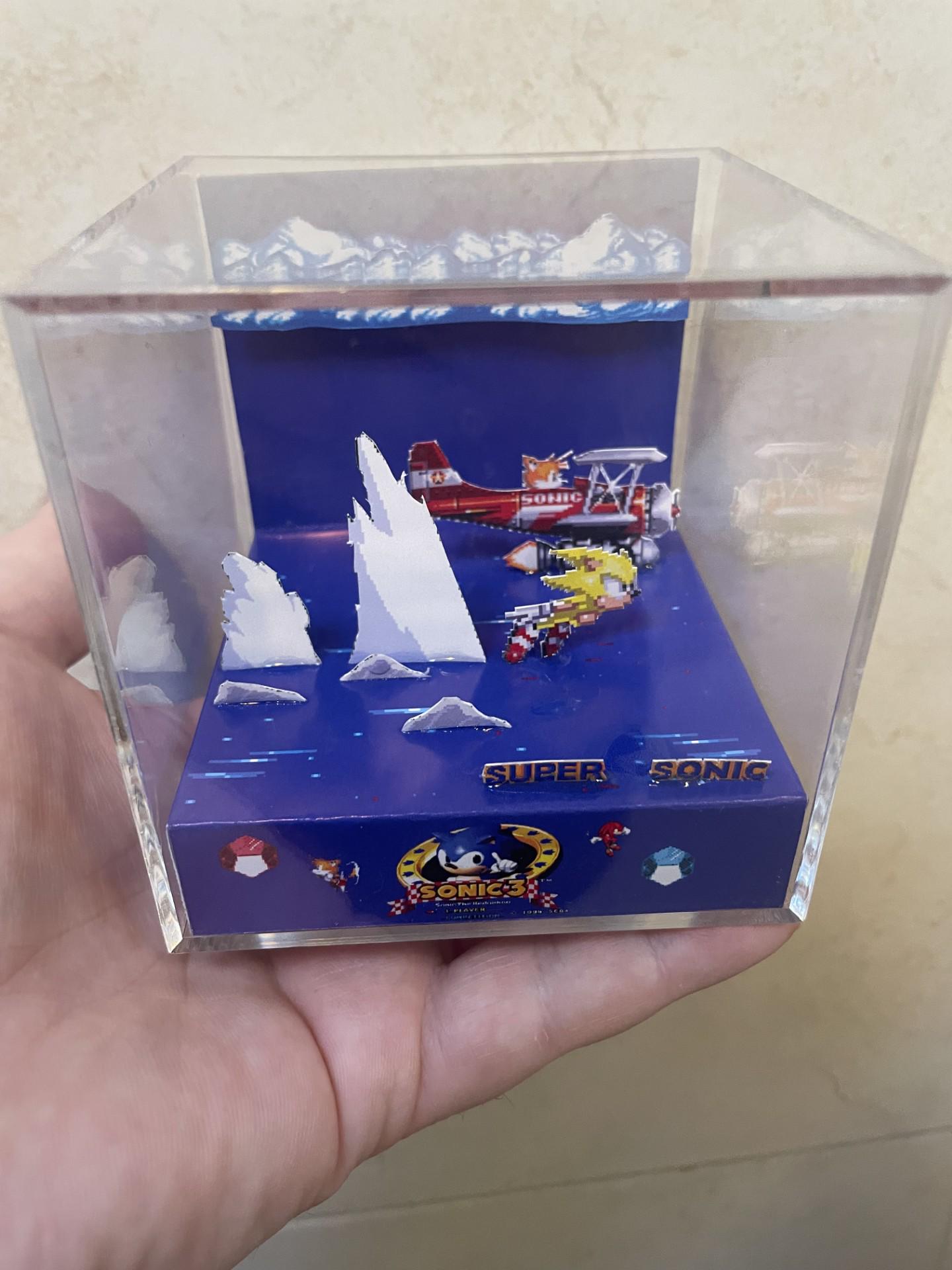 Super Sonic the Hedgehog 3 Diorama Handmade 3D Acrylic Collectible Game ...