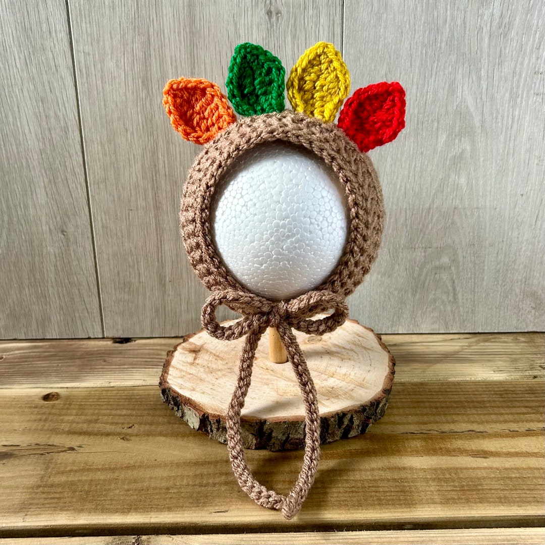 Crochet Turkey Bonnet: Handmade Baby Photo Prop - Etsy