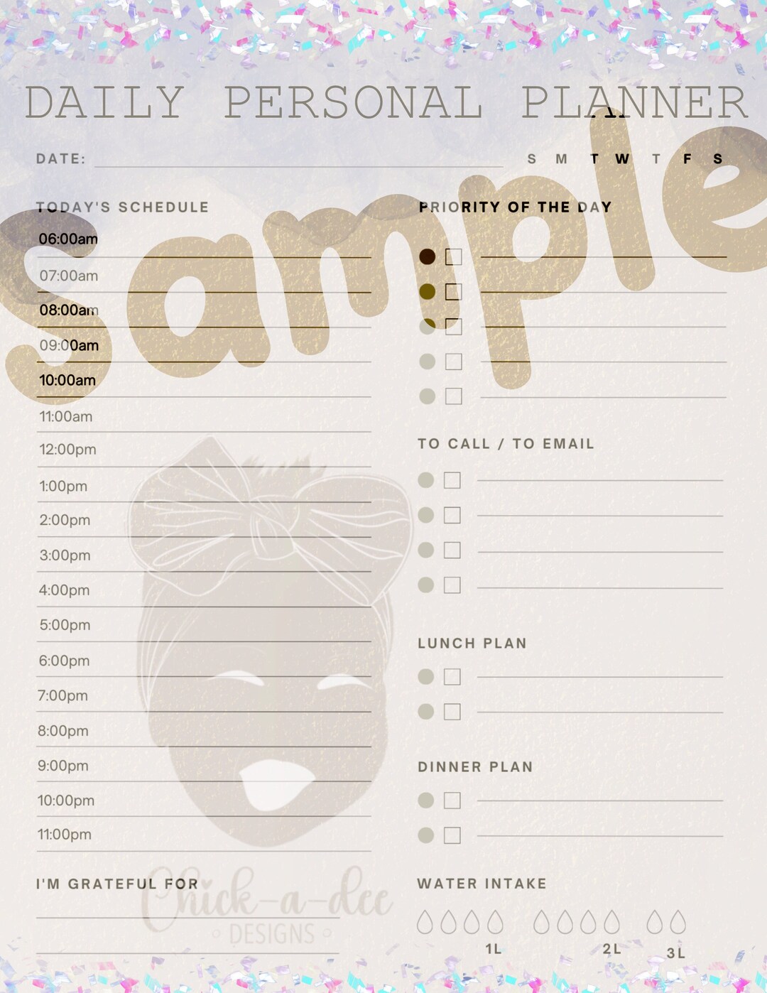 Confetti Cupcake - Downloadable Daily Planner - Etsy