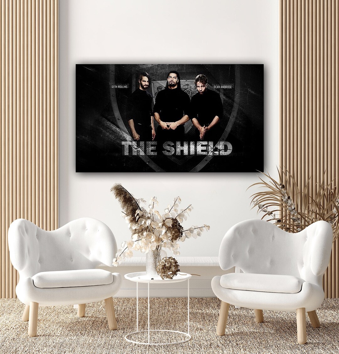 The Shield Canvas Wrestling Action Figures Wrestling Vintage Art Wall ...