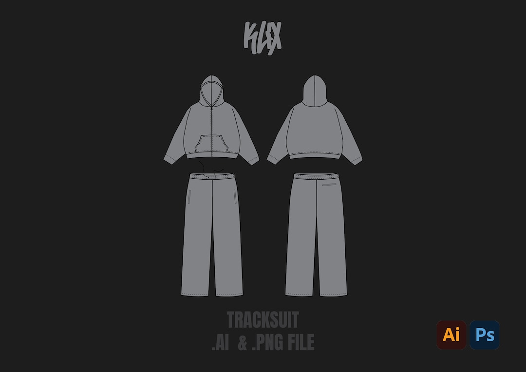 Tracksuit Template Oversize Tech Pack Streetwear Vector Template ...