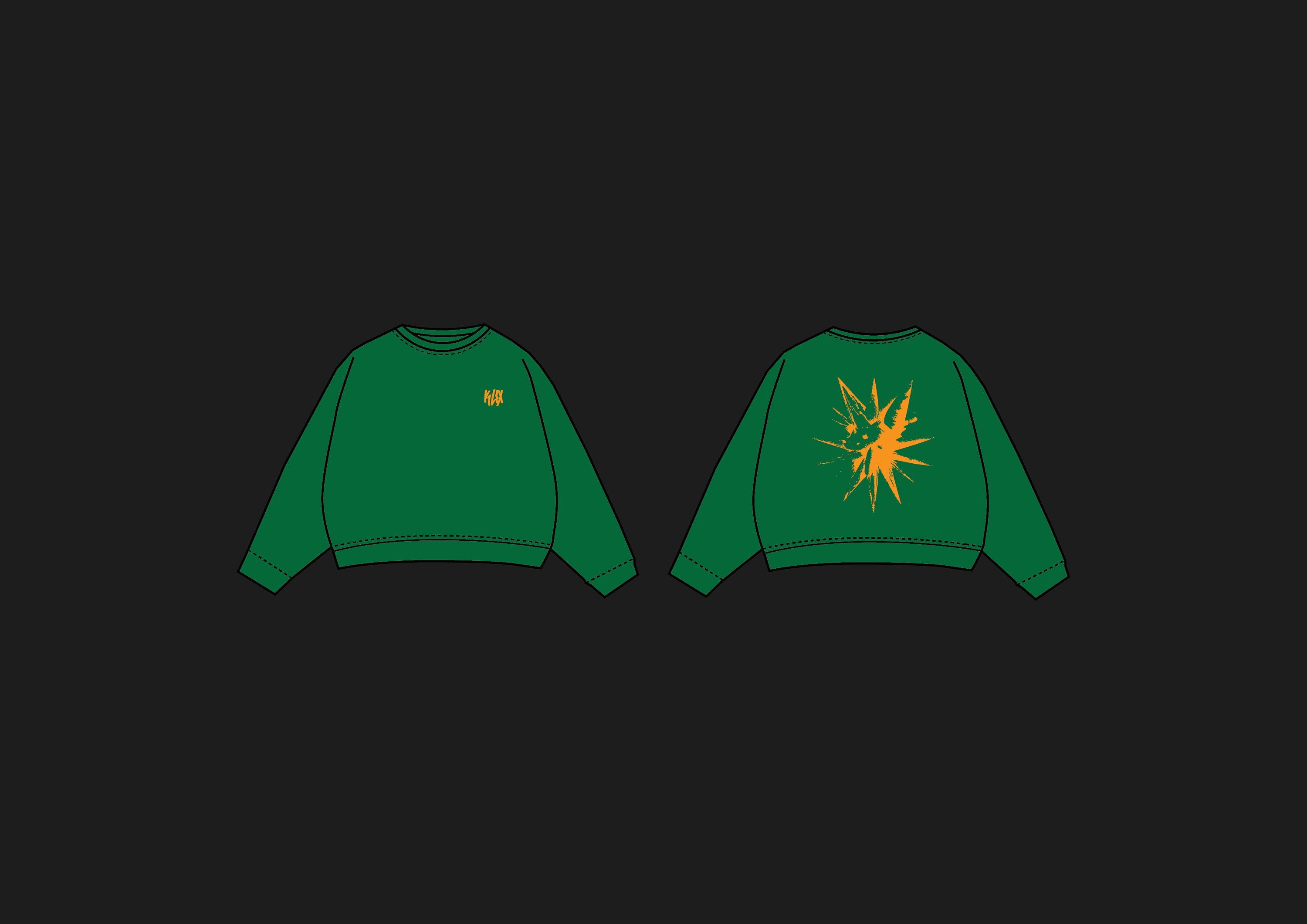 Oversized Crewneck Template Tech Pack Streetwear Vector Template ...