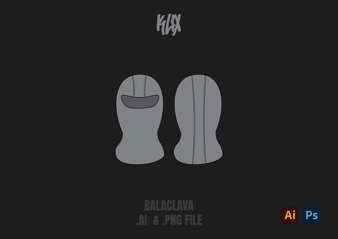 Balaclava Template Ski Mask Tech Pack Streetwear Vector Template ...