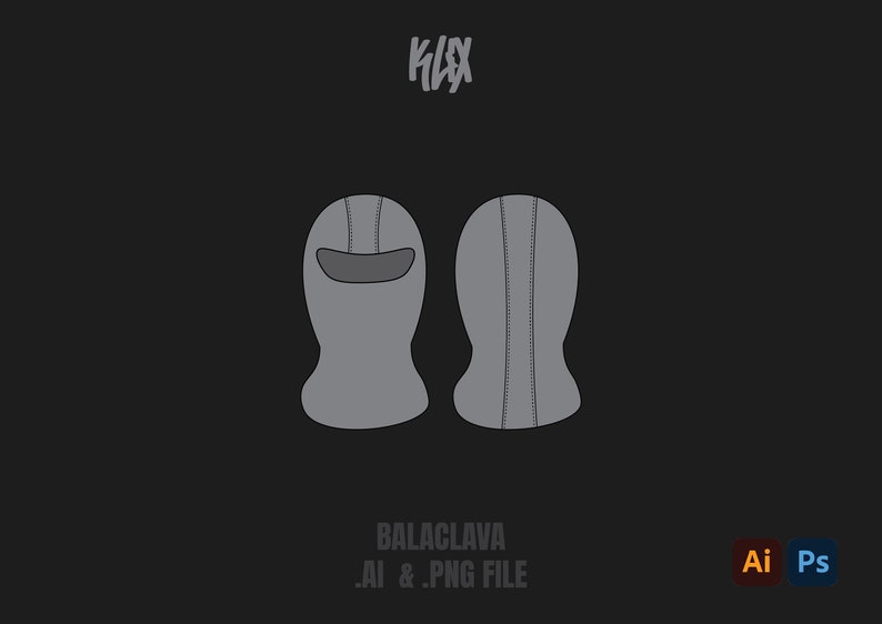 Balaclava Template Ski Mask Tech Pack Streetwear Vector Template ...