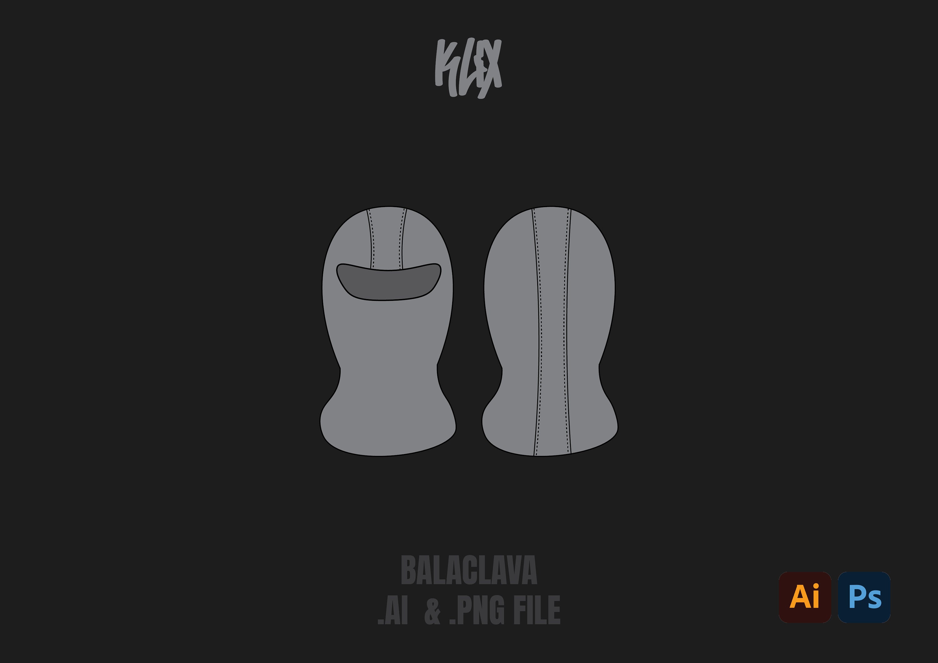 Balaclava Template Ski Mask Tech Pack Streetwear Vector Template ...