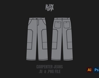 Jeans Shorts Template Jorts Tech Pack Streetwear Vector Template ...