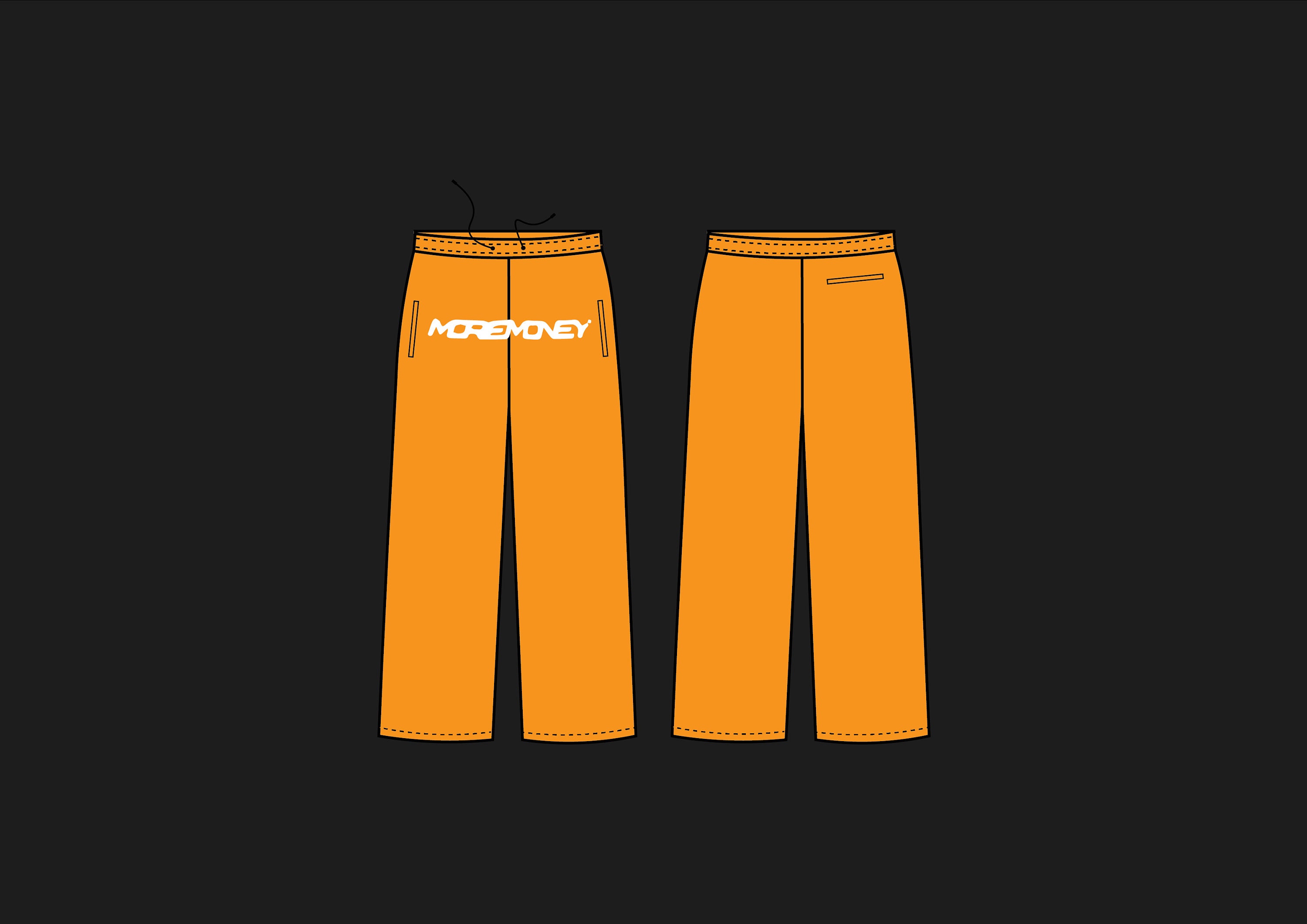 Baggy Sweatpants Template Wide Tech Pack Streetwear Vector Template ...