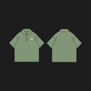 Oversized Polo Shirt Template Tech Pack Streetwear Vector Template ...
