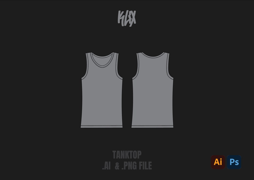 Tank Top Undershirt Template Tech Pack Streetwear Vector Template ...