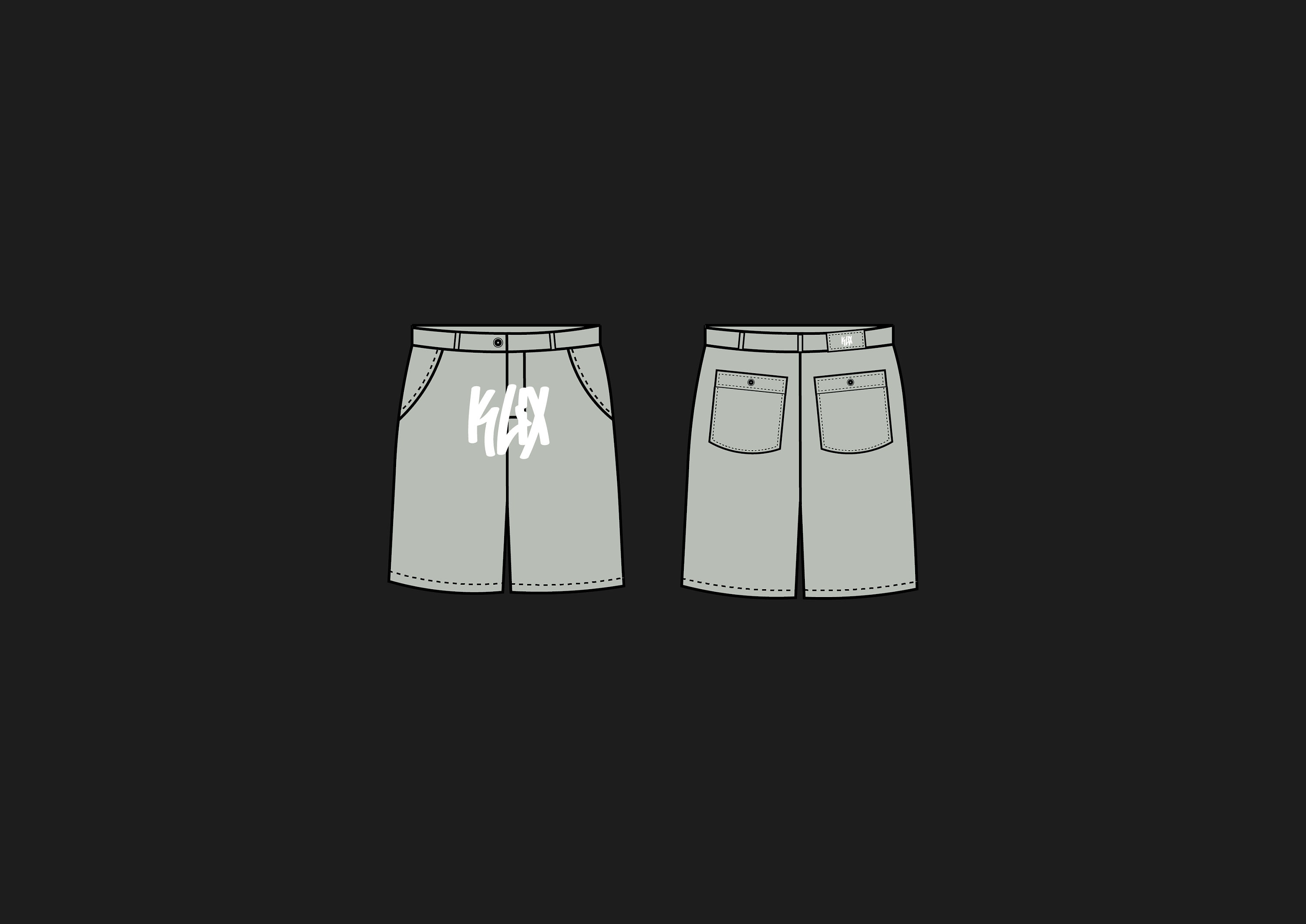 Jeans Shorts Template Jorts Tech Pack Streetwear Vector Template ...