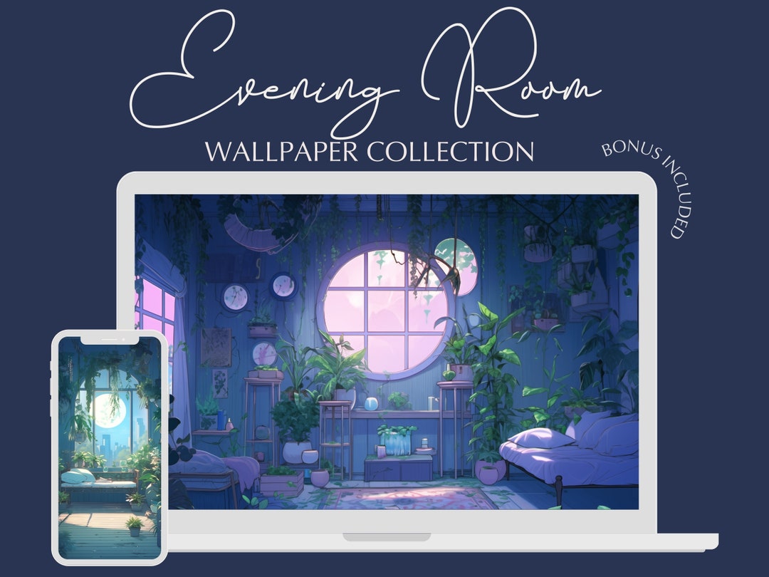 EVENING ROOM Wallpaper Collection & Matching Folder Icons Soothing Lofi ...