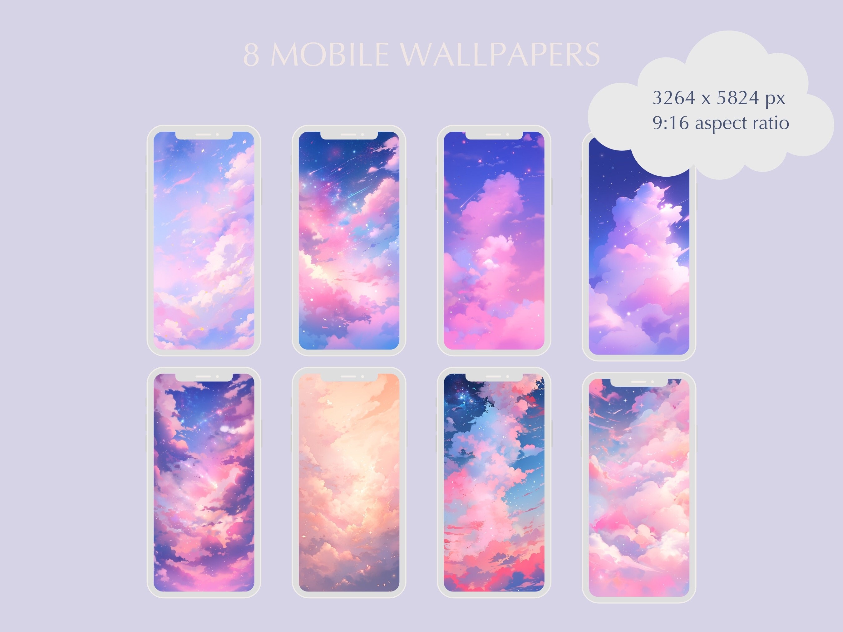DREAMY SKY Wallpaper Pack Anime Inspired Pixel Art Desktop Wallpapers ...