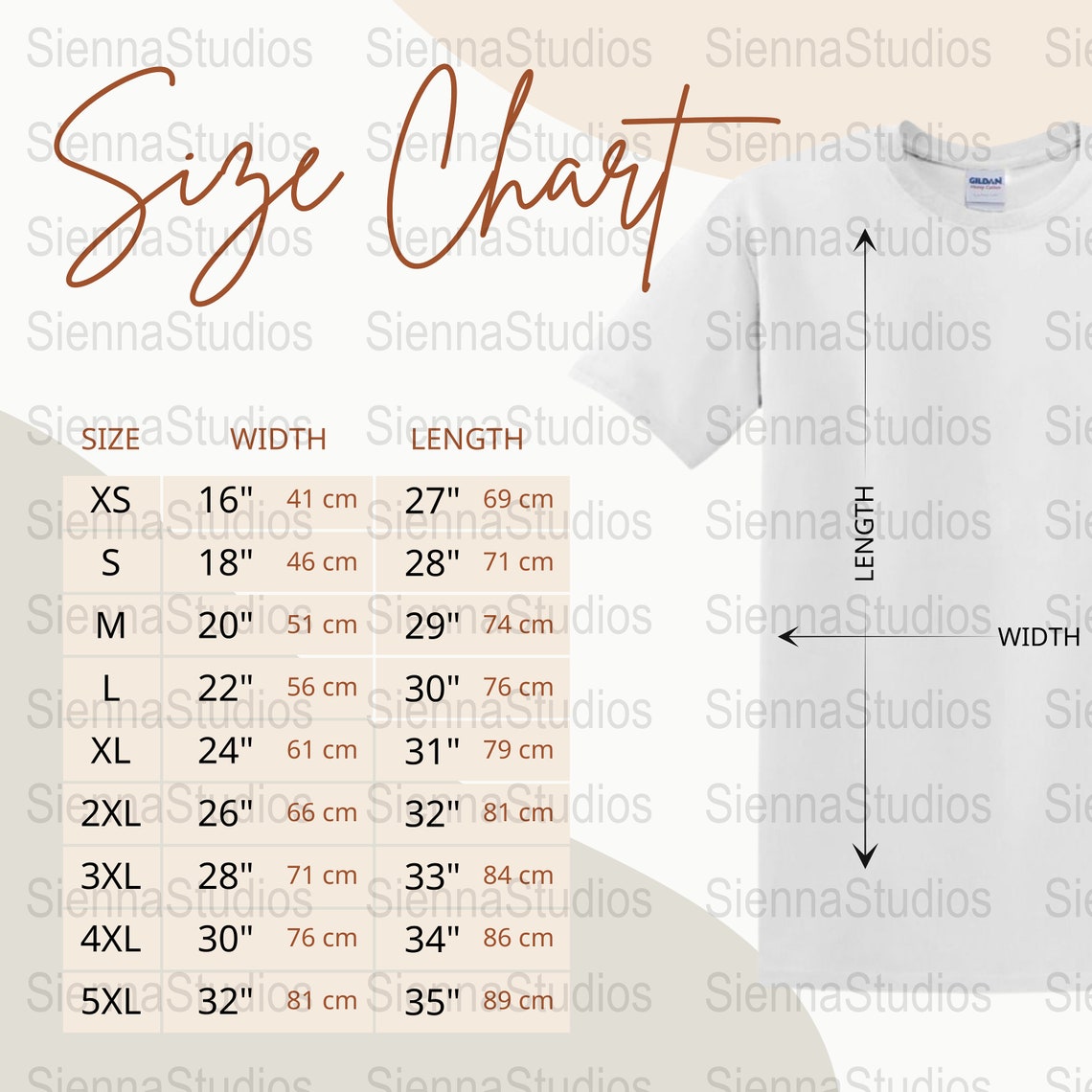 Gildan 64000 Size Chart Mockup Size Chart for Gildan 64000 Size Chart ...