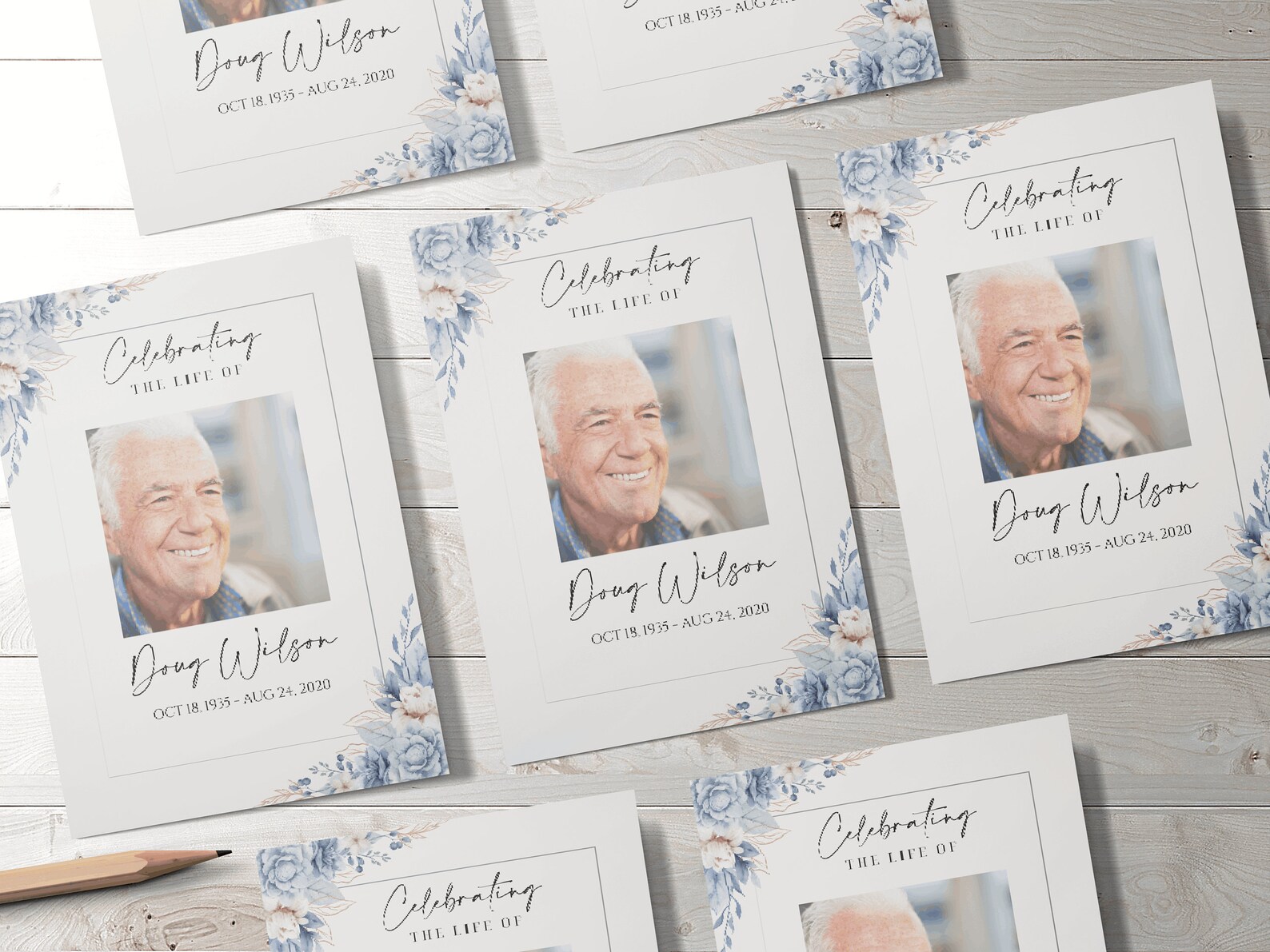 Editable Funeral Program Template Editable in Canva Template Memorial ...