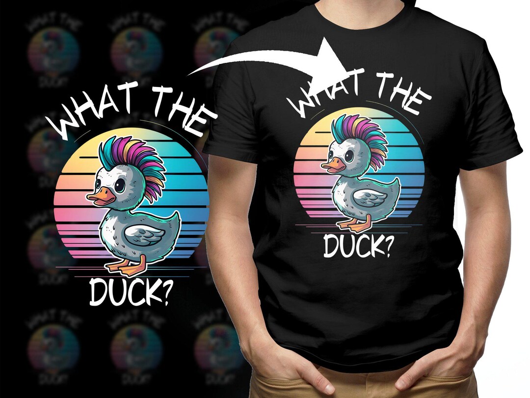 What the Duck Png, Cute Duck With Colorful Mohawk, Digital Download Art ...