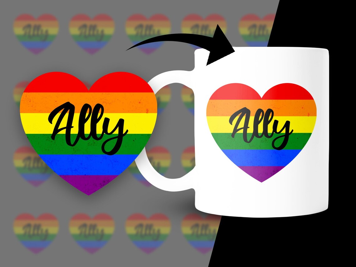 Ally LGBT Pride PNG Digital Download LGBTQ Support Clipart Ally Rainbow ...