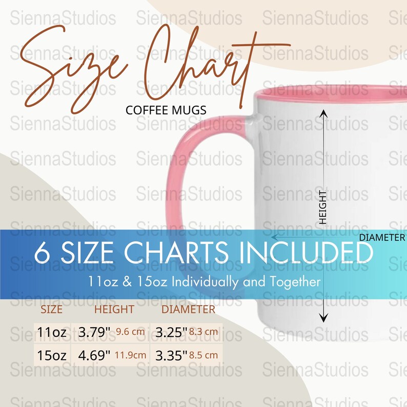 11oz - 15oz Coffee Mug Size Chart Mockup Size Chart for 11oz Coffee Mug ...