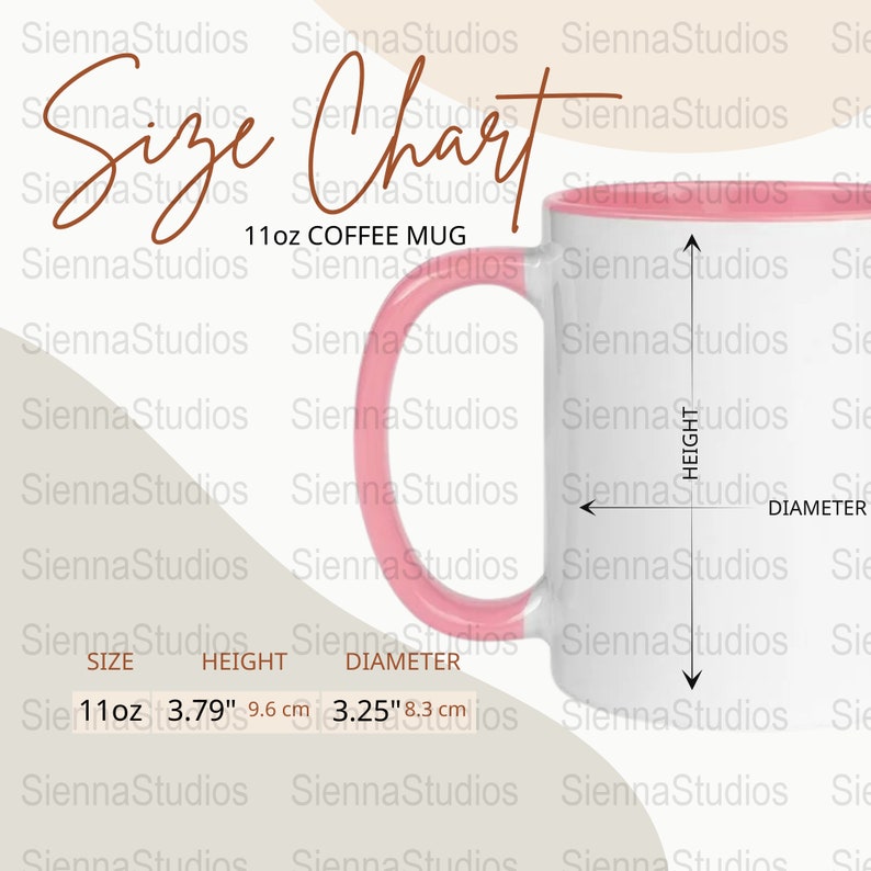 11oz - 15oz Coffee Mug Size Chart Mockup Size Chart for 11oz Coffee Mug ...