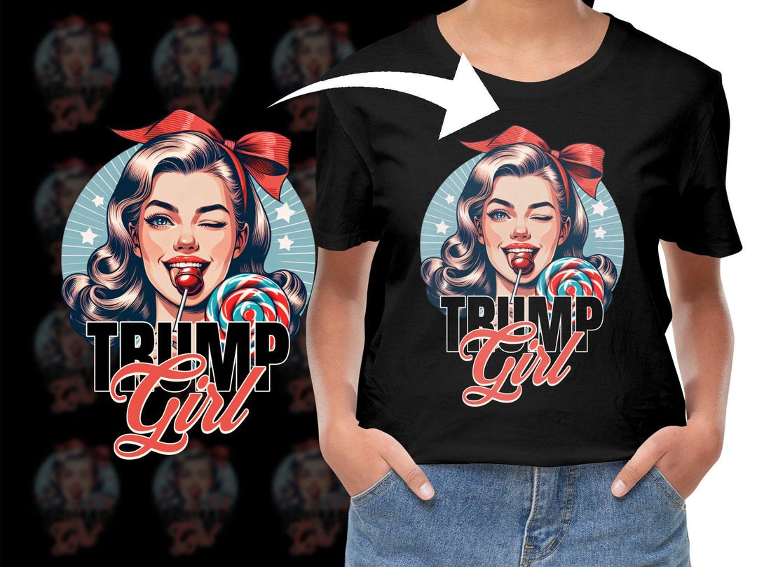 Retro Style Trump Girl Digital Art Print, Pop Art Trump Girl Poster ...