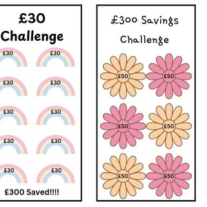 Savings Challenge Bundle PRINTABLE Personal Finance, 5 10 15 20 Pounds ...