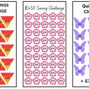 Savings Challenge Bundle PRINTABLE Personal Finance, 5 10 15 20 Pounds ...