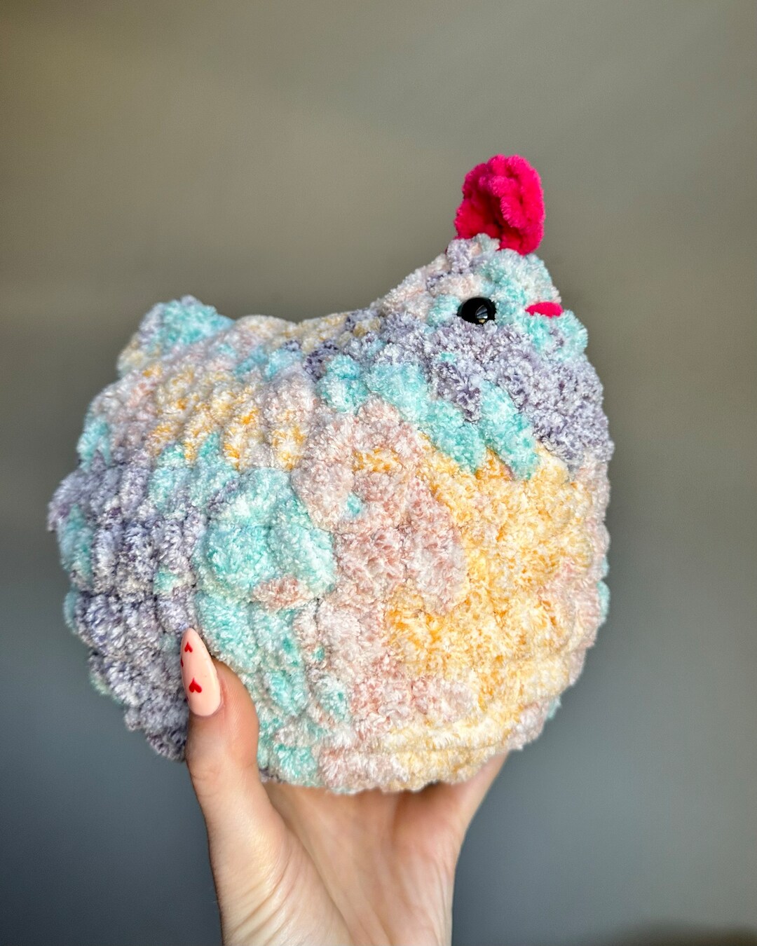 Rainbow Multicolor Chicken Plushie (chunky!) - Etsy