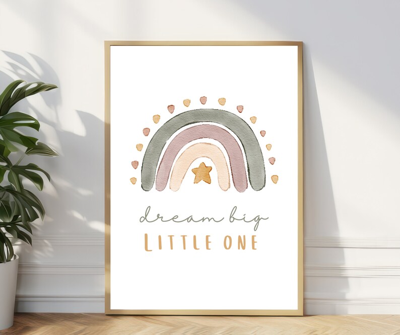 Rainbow Dream Big Printable | Nursery Home Decor | Art Print Children ...